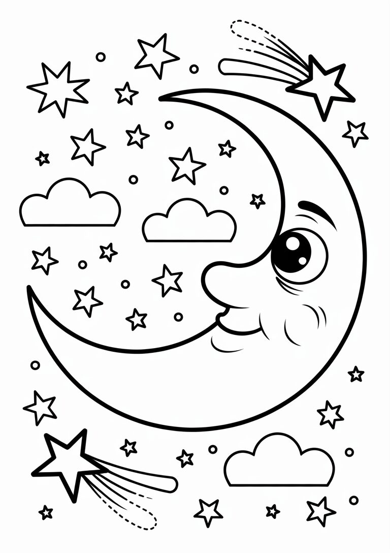 72+ Moon Coloring Pages Free Coloring For Kids