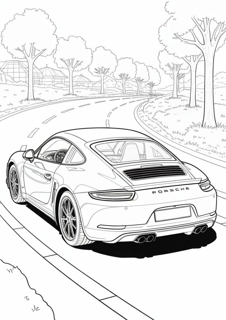 81+ Porsche Coloring Pages free Coloring For Kids