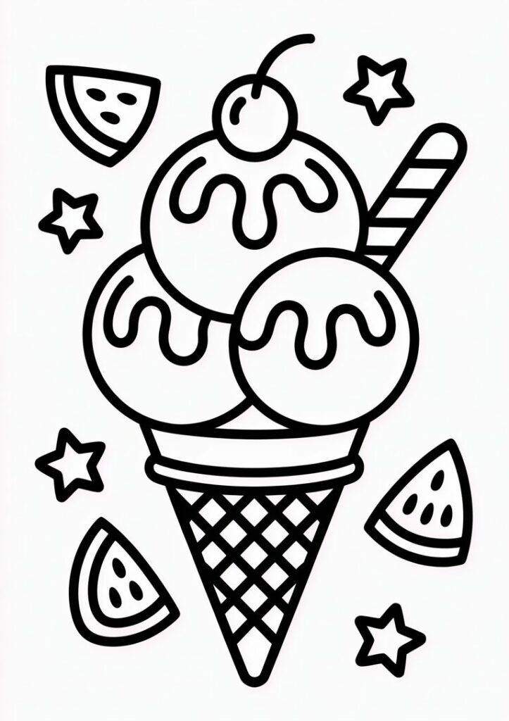 TOP 330+ Ice Cream Coloring Pages Super Cute